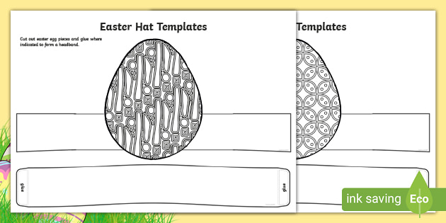 Batik Easter Egg Hat Template (teacher made)
