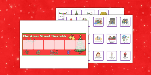 Christmas Activities for School Visual Timetable