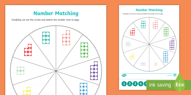 Number Shapes Matching Pegs Numbers 1-10 Activity