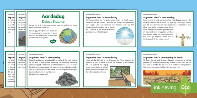 Aardedag Debat Kaartjies (Teacher-Made)