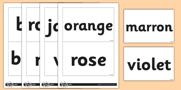 French Colours Vocabulary Flashcards (teacher made)