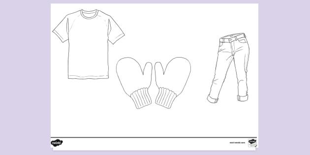 FREE! - Printable Colouring Page of Clothes (teacher made)