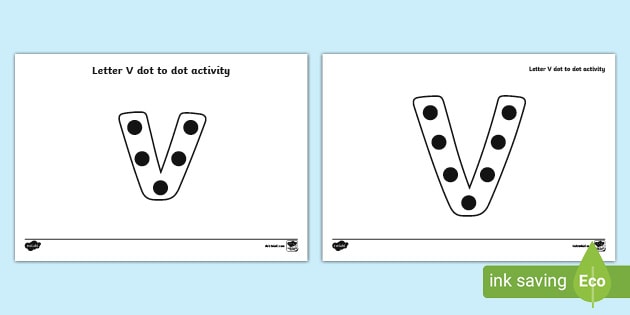 Dot to Dot Alphabet V Activity - KS1 - Twinkl Resource