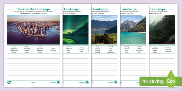 Describe the Landscapes Writing Activity (teacher made)