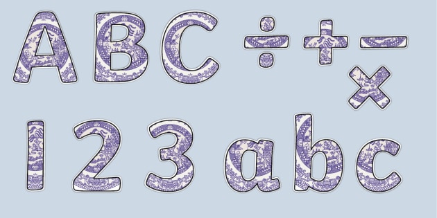 Willow Pattern Themed Display Lettering (teacher made)