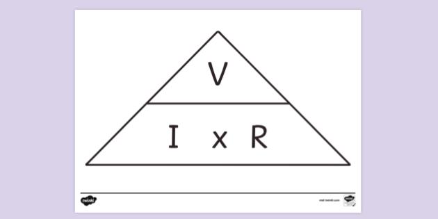 FREE! - Ohms Law Triangle Colouring Sheet | Colouring Sheets