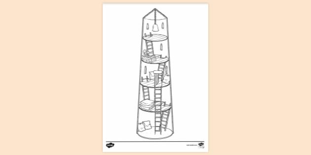 FREE! - Plan of a Round Tower Colouring | Colouring Sheets