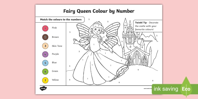 FREE! - Fairy Queen Colour by Number Activity (teacher made)