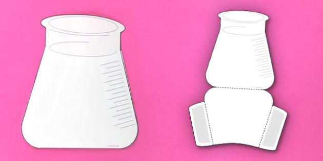 Interactive Beaker-Shaped Pocket Visual Aid Template - visual aid