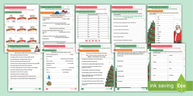 12 Days of Christmas Grammar, Punctuation and Spelling