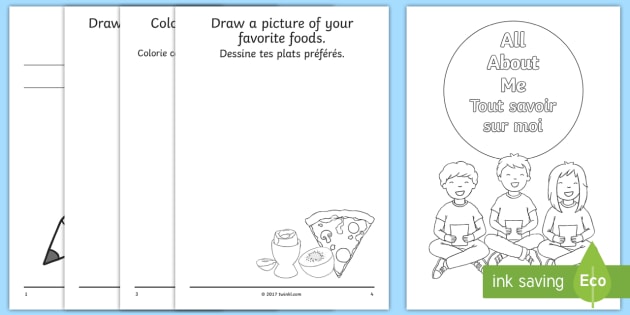 All About Me Activity Booklet English/French (teacher made)