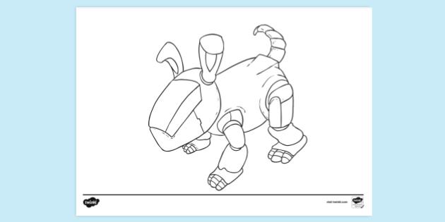 FREE! - Walking Dog Robot Colouring Sheet | Robot Colouring Pages