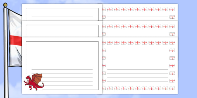 FREE! - St George's Flag Landscape Page Borders- Landscape Page Borders