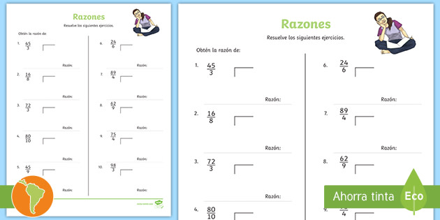 Hoja de actividad: razones (teacher made)