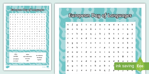 European Day of Languages 'Goodbye' Word Search