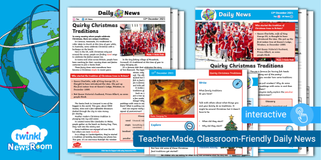 News for Children: Quirky Christmas Traditions (ages 7-11)