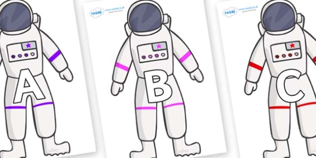 FREE! - A-Z Alphabet on Astronaut (teacher made)
