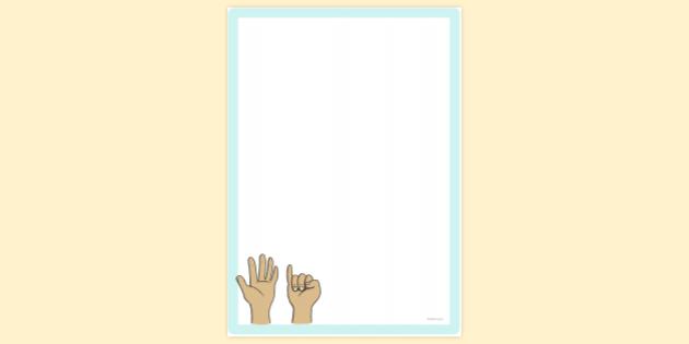 FREE! - Simple Blank Finger Counting Six Page Border | Twinkl