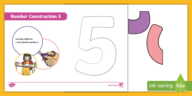 I Can Build The Number 5 Craft (teacher made)