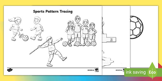 Sports Pattern Tracing Activity (teacher made)
