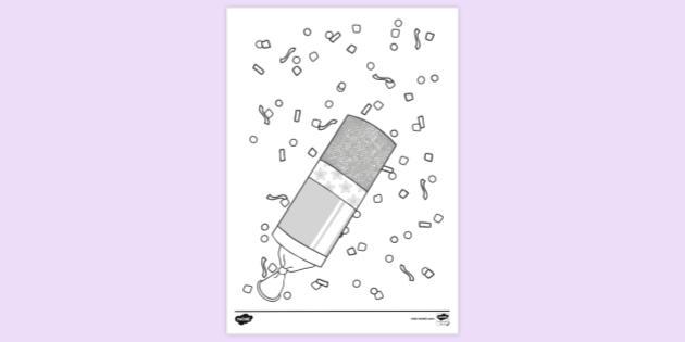 FREE! - Confetti Popper Colouring Sheet | Colouring Sheets