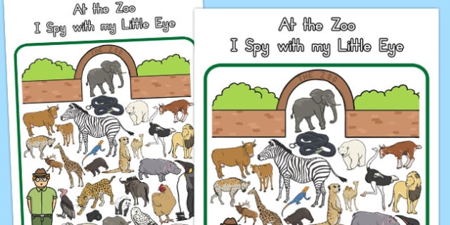 At the Zoo Themed I Spy With My Little Eye Activity - australia