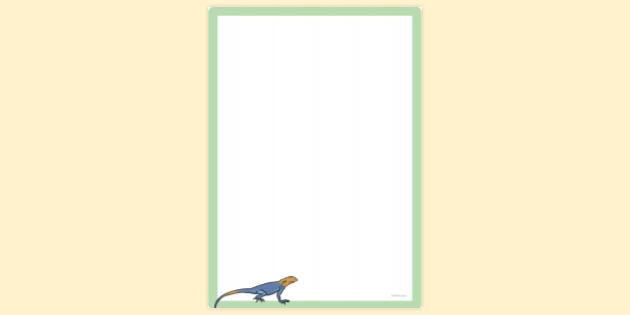 FREE! - Simple Blank Lizard Page Border | Page Borders | Twinkl
