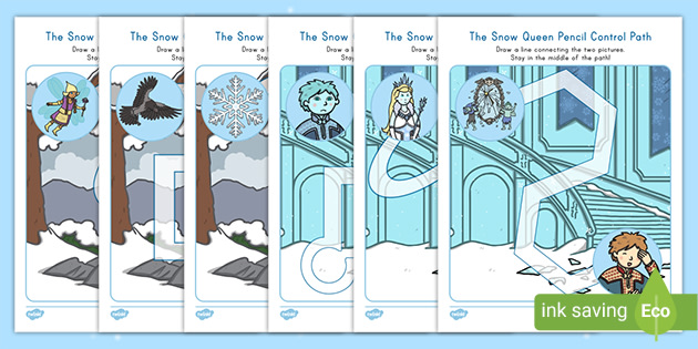 The Snow Queen Story Pencil Control Path Activities
