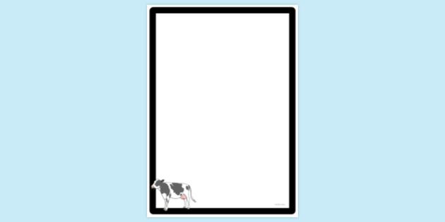 Simple Blank Cow Page Border | Page Borders | Twinkl
