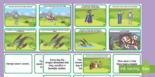 Saint George and the Dragon Story Matching Sequencing Cards