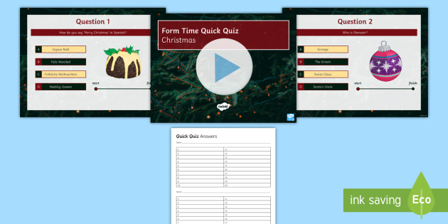 * NEW * Form Time Christmas Quick Quiz - Christmas, Trivia, form
