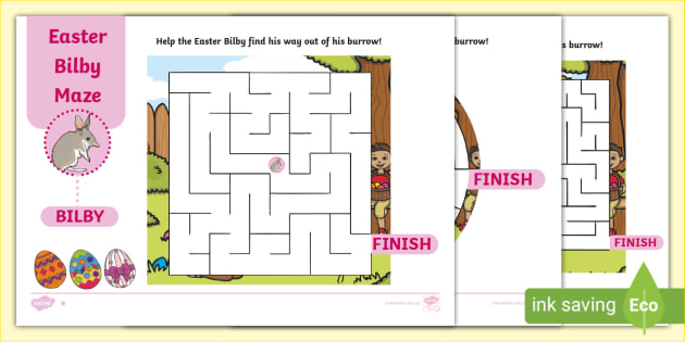 Easter Bilby Differentiated Maze Activity (teacher made)