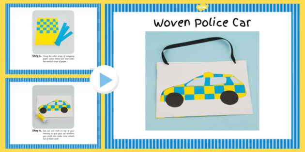 Woven Paper Police Car Craft Instructions PowerPoint - craft