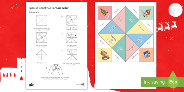Christmas Fortune Teller Activity Spanish (teacher made)