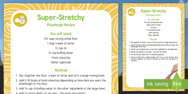 Super-Stretchy Playdough Recipe (teacher made)
