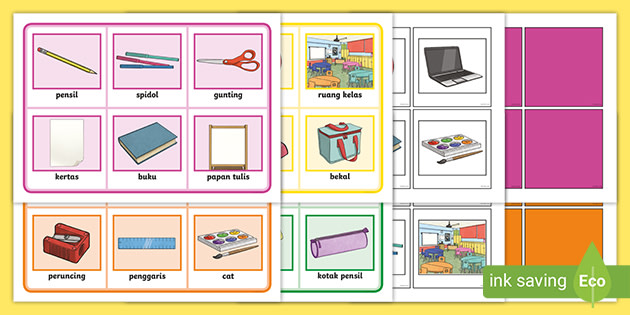 Classroom Objects Bingo Indonesian (teacher made)