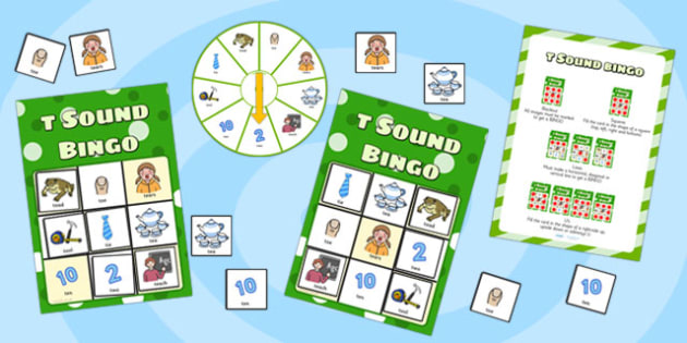 t Sound Bingo Game with Spinner