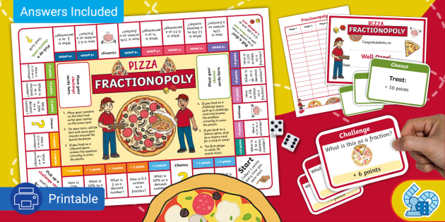 KS2 Fractionopoly Equivalent Fractions Percentages and Decimals Maths ...