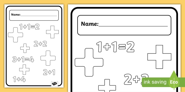 FREE! - Addition Sign Themed Colouring Book Cover