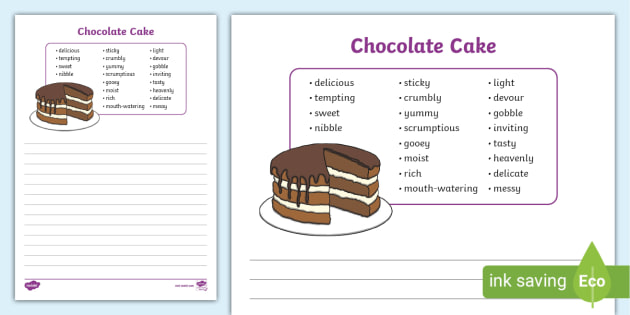 Chocolate Cake Poem Template (teacher made)