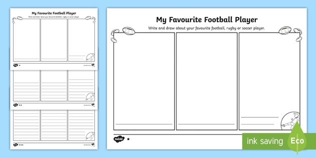 Football Player Description Writing Frame Worksheet