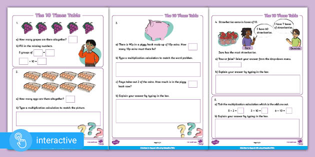 👉 Interactive PDF: Supports White Rose Maths Y2:10 Times-Table