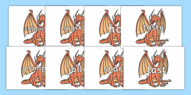 FREE! - Wow Words on Dragons (teacher made)