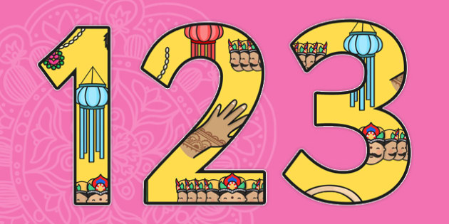 Diwali Themed Display Numbers-diwali, themed, display, numbers, display