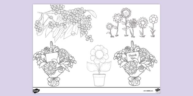 Floral Colouring Page | Printable Colouring Sheets