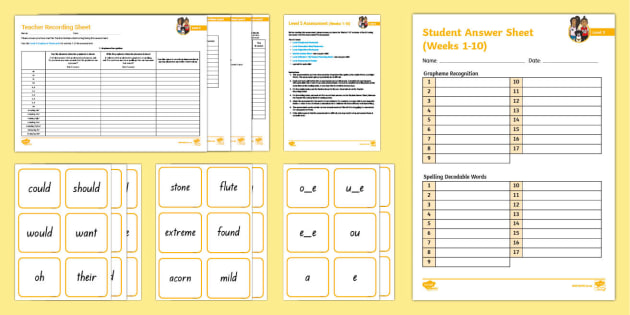 Phonics | Letters and Sounds Level 5 Assessment Sheets