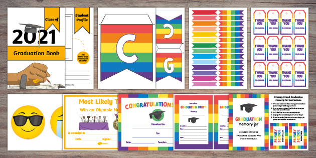 Primary School Graduation Rainbow Party Pack | Twinkl Party