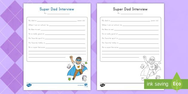 Super Dad Interview Activity (teacher made)