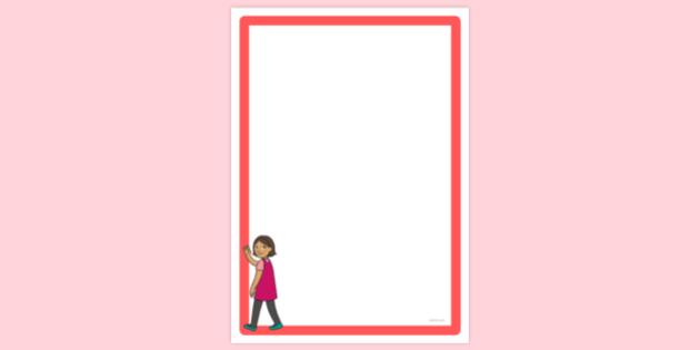 FREE! - Simple Blank Person Waving Goodbye Page Border | Twinkl