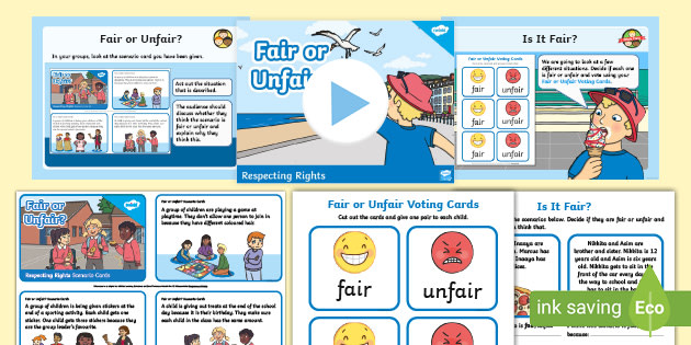 Citizenship KS1 Respecting Rights Lesson 5: Is It Fair? Lesson Pack